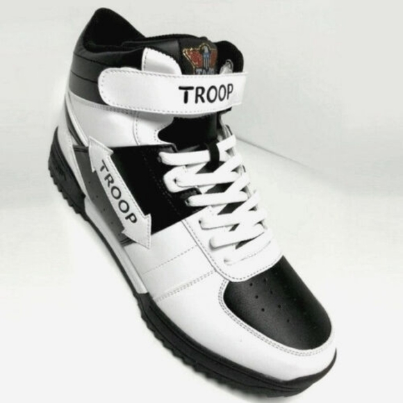 TROOP | Shoes | Mens Troop Crown Mid Ripple Black White Hightop ...